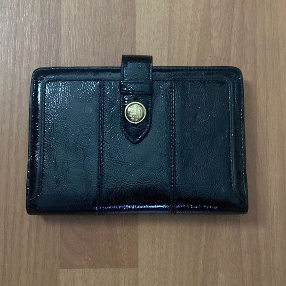 Coach | Bags | Coach Black Patent Leather Bifold Notebook Organizer ...